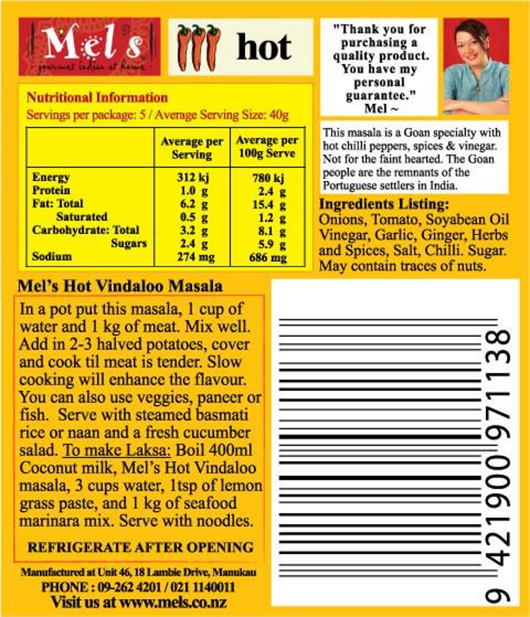 Nutritional Information Panel - NIP for Food Label, Food Business ...