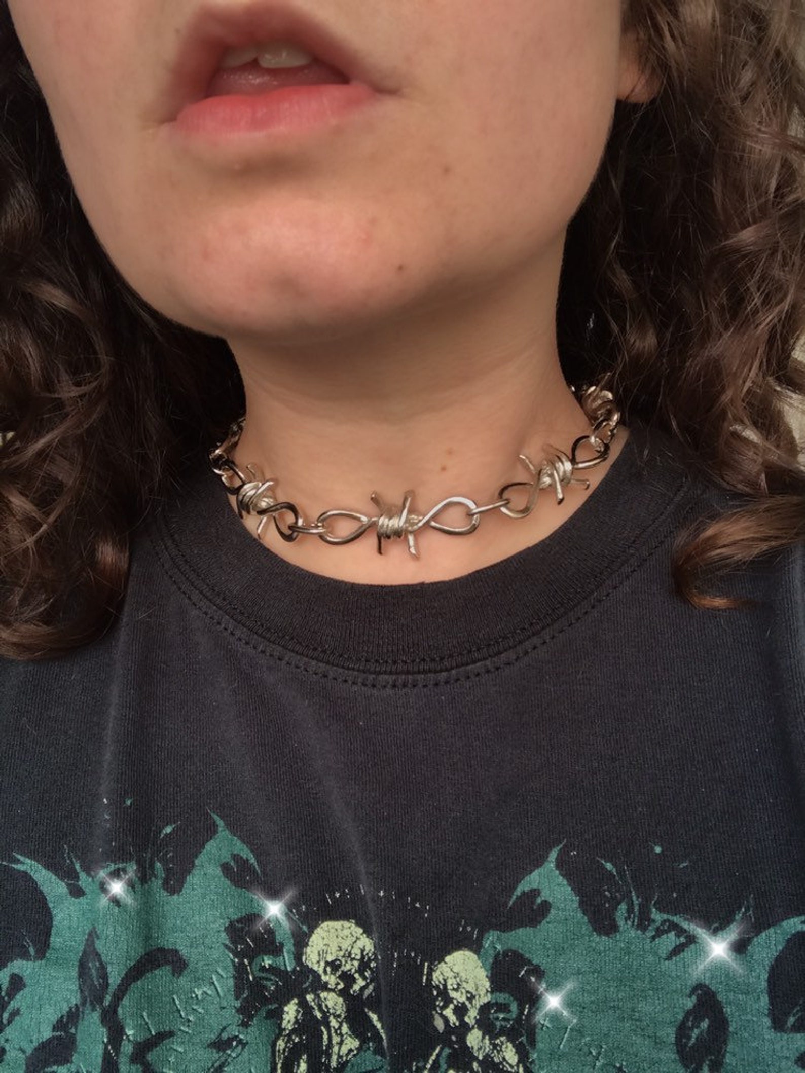 Barbed Wire Choker Etsy