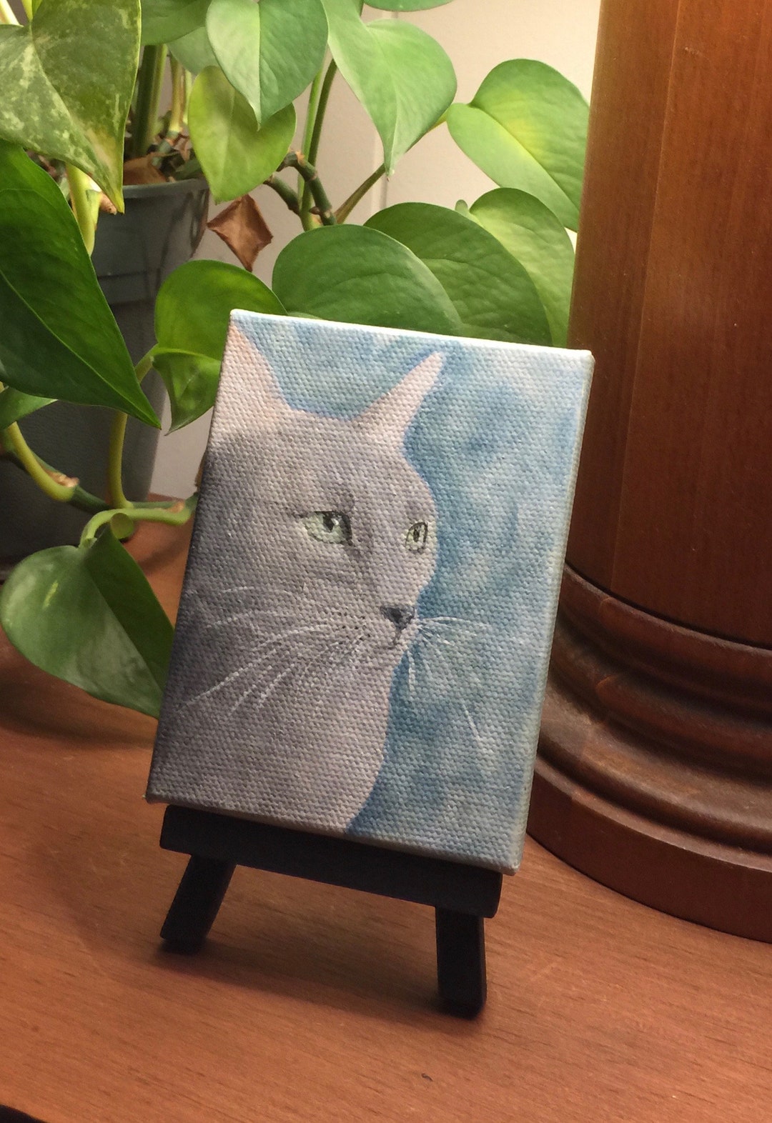 Gray Tabby Cat, Tabby Cat Art,gray Tabby Painting,min Painted Canvas ...