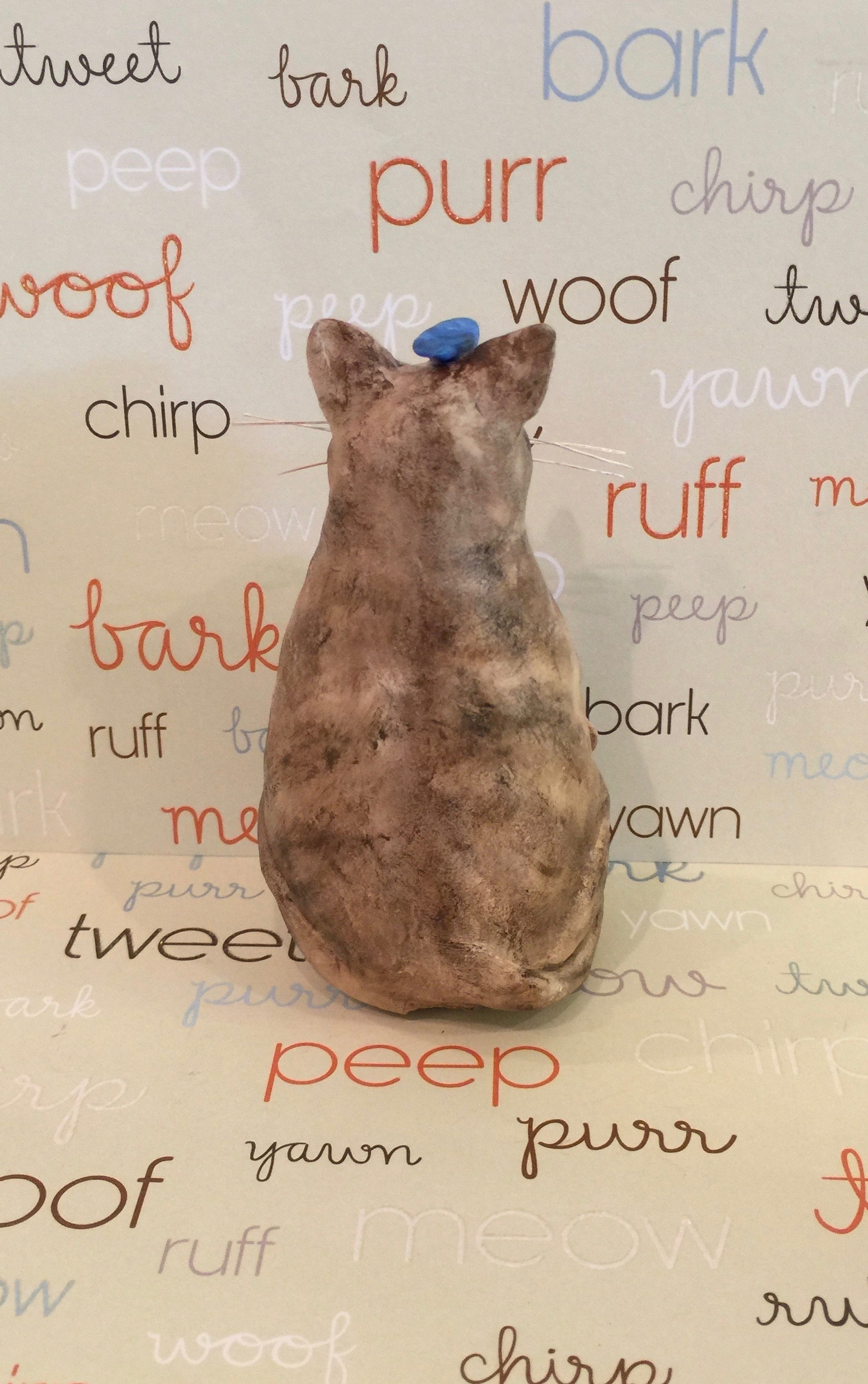 Hand Sculpted Clay Tabby Cat, Clay Cat, Whimsical Cat, Clay Kitty ...