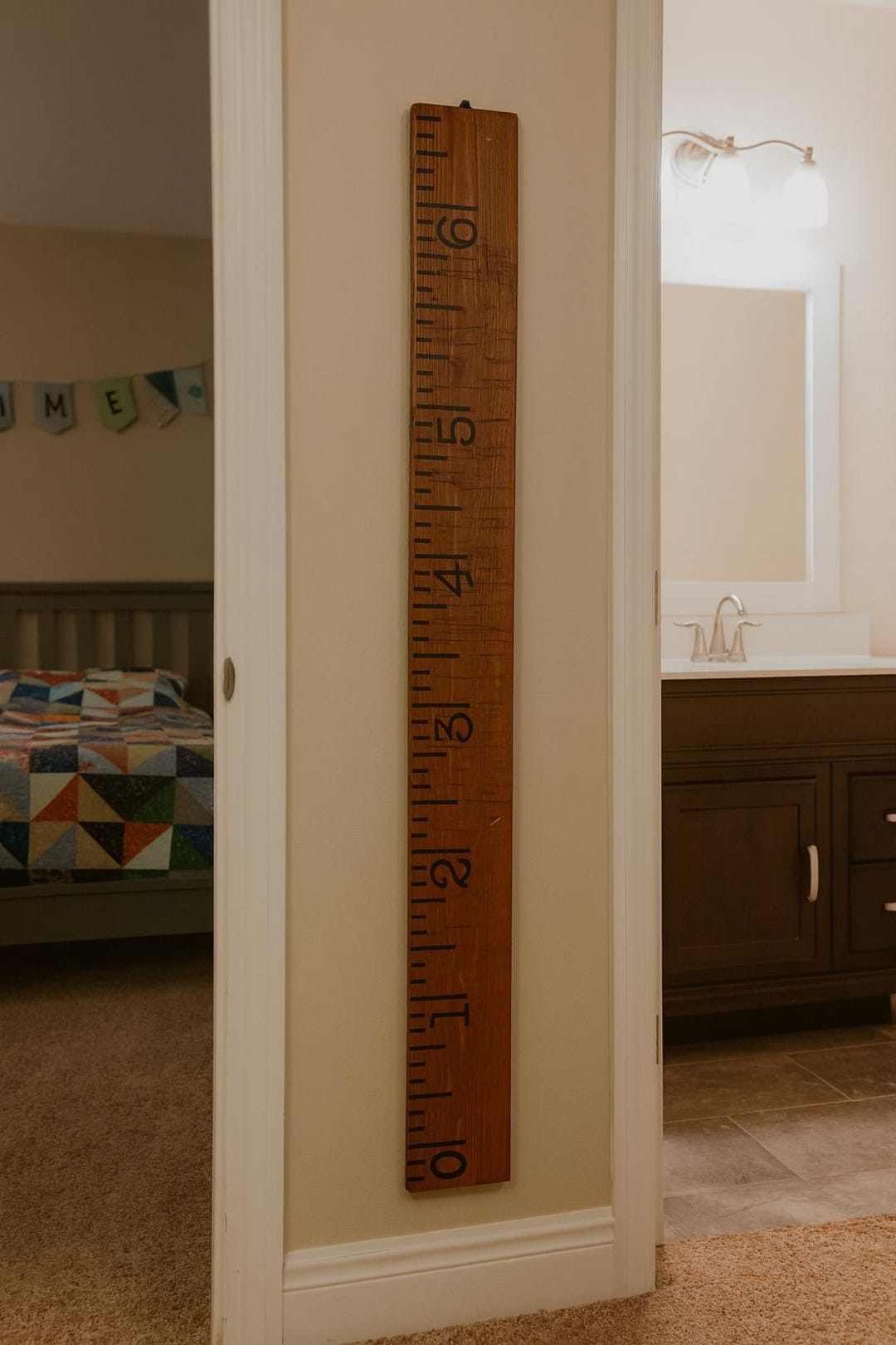 Rustic Wooden Growth Chart Board Vinyl Kit Personalized Height Ruler ...