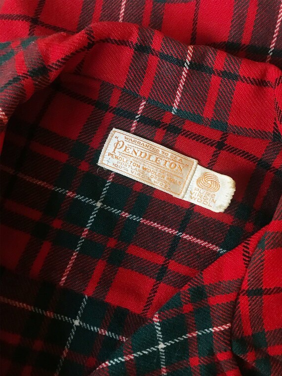 Vintage 1940s 49er Red Green Plaid Pendleton Jacket -… - Gem