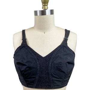 Vintage Worn on Marvelous Mrs Maisel 1950s Black Cotton Bullet Bra Size ...