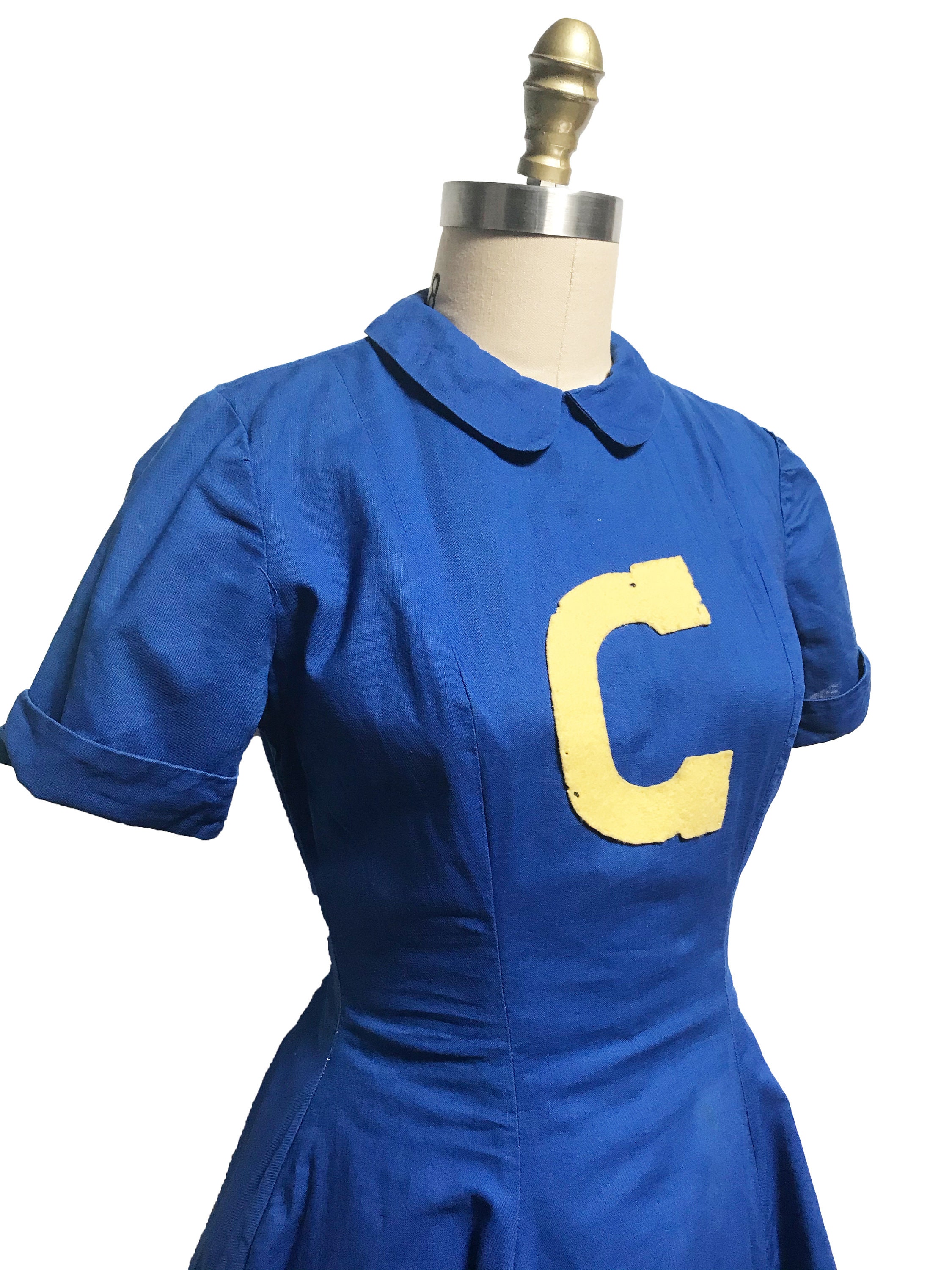 1950s Cheerleading Navy Blue Dress Letterman Wool Letter C - Etsy