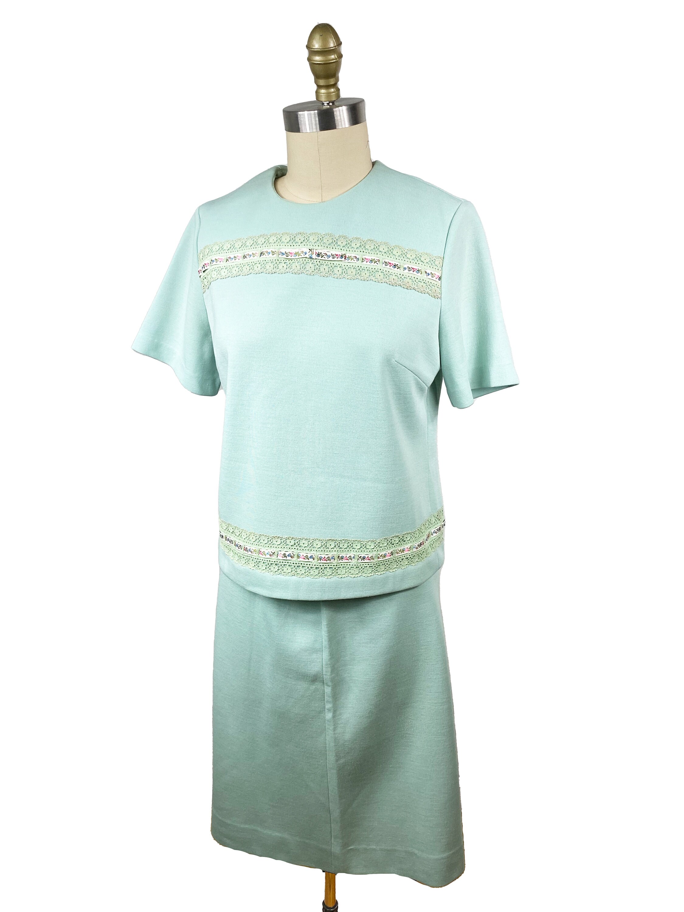 Vintage Worn on Marvelous Mrs Maisel 1960s Mint Green Blue Short Sleeve ...