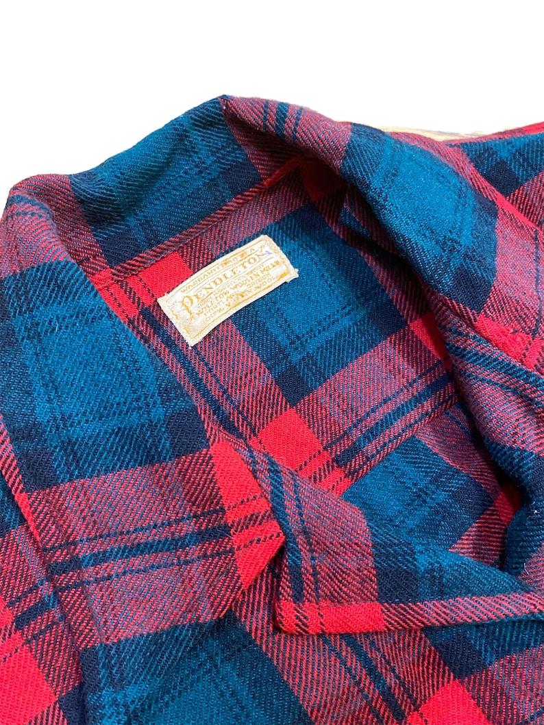 Vintage 1940s Rare 49er Pendleton Long Coat Dress - Red Green Plaid ...