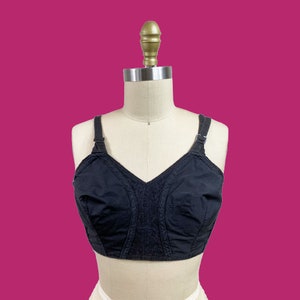 Vintage Worn on Marvelous Mrs Maisel 1950s Black Cotton Bullet Bra Size ...
