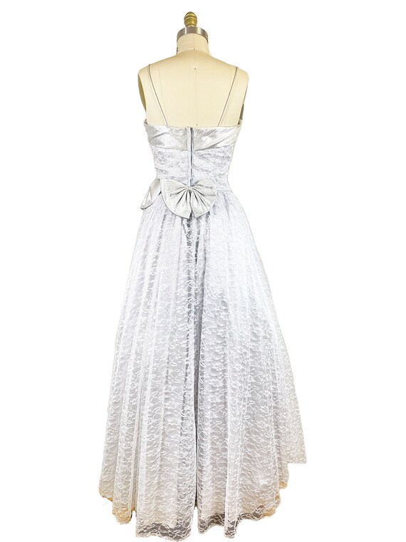 Vintage 1980s Prom Gown - Silver Lace Dirty Dancing L… - Gem