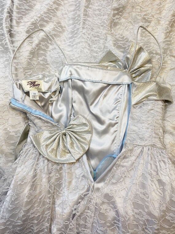Vintage 1980s Prom Gown - Silver Lace Dirty Dancing L… - Gem