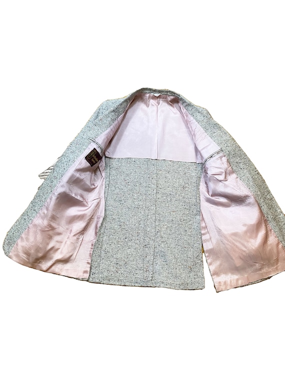 Vintage Late 1970s Tweed Pink Suit Jacket Waistcoat -… - Gem