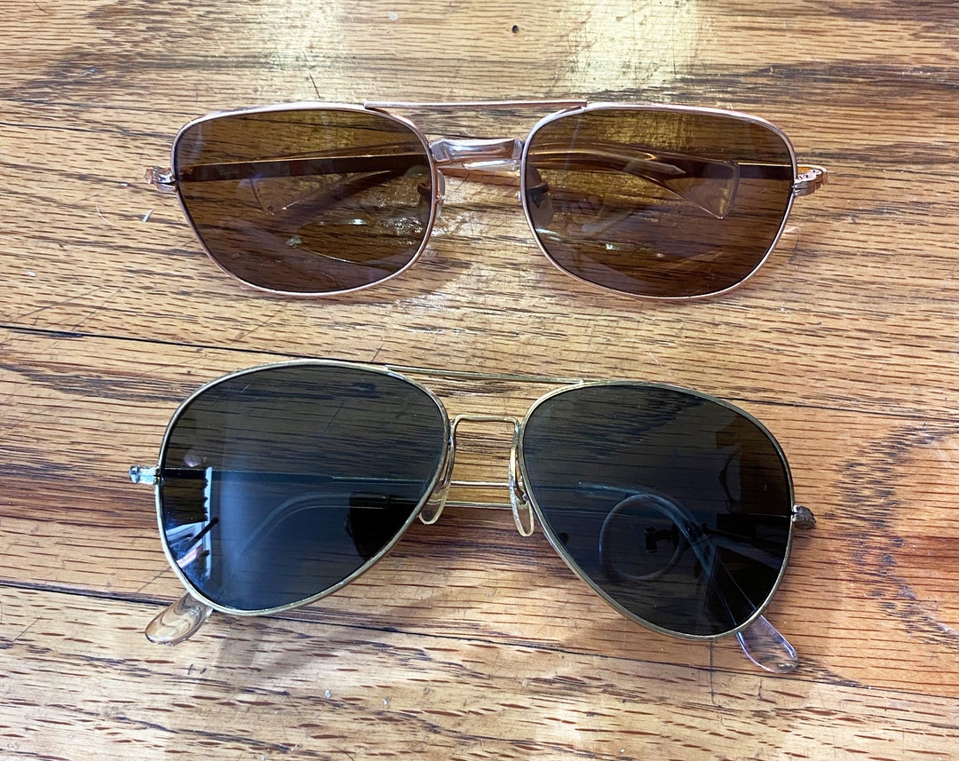 Vintage 1960s 1970s Original Aviator Sunglasses - Gold Wire Frames - Etsy