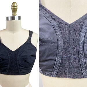 Vintage Worn on Marvelous Mrs Maisel 1950s Black Cotton Bullet Bra Size ...