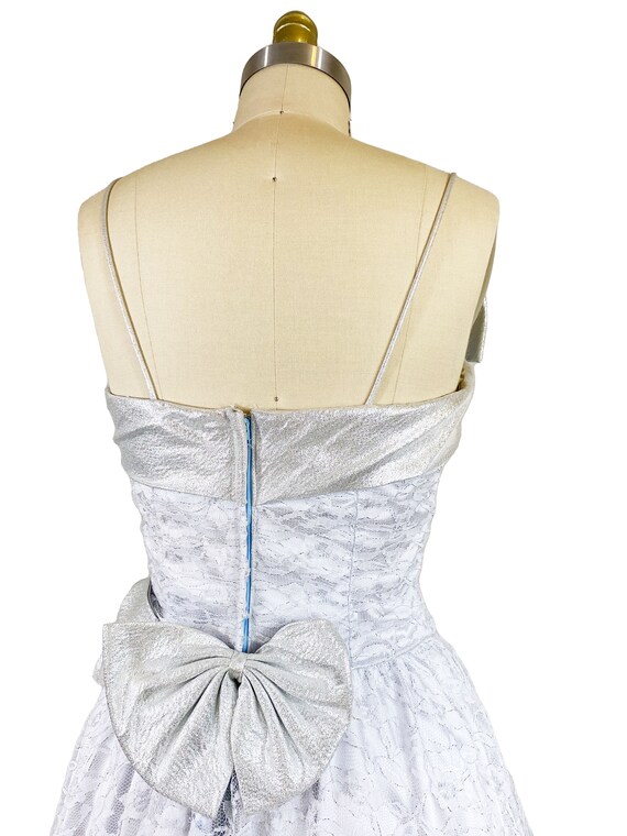 Vintage 1980s Prom Gown - Silver Lace Dirty Dancing L… - Gem
