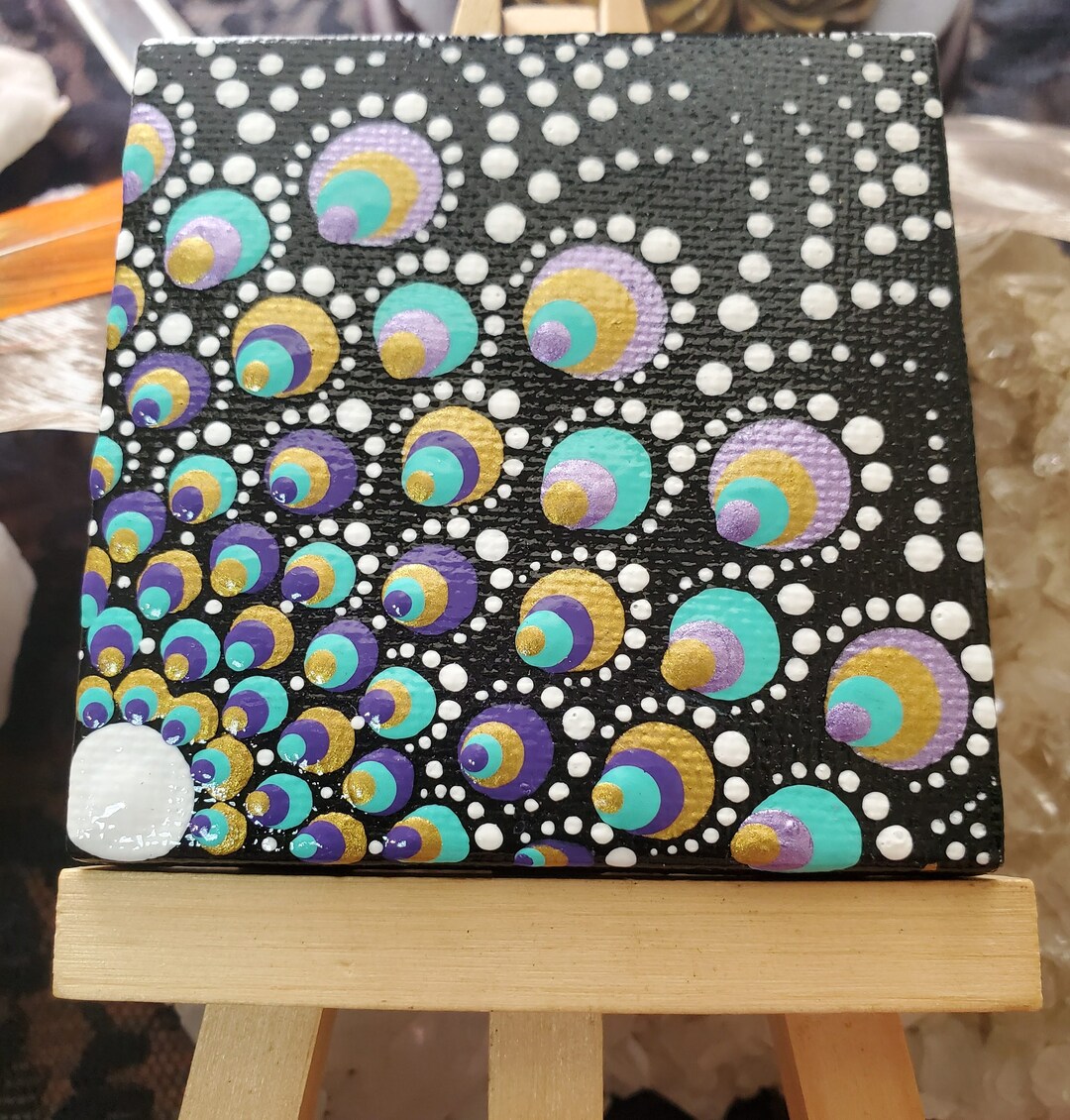 Mini Canvas Mandala Painting - Etsy