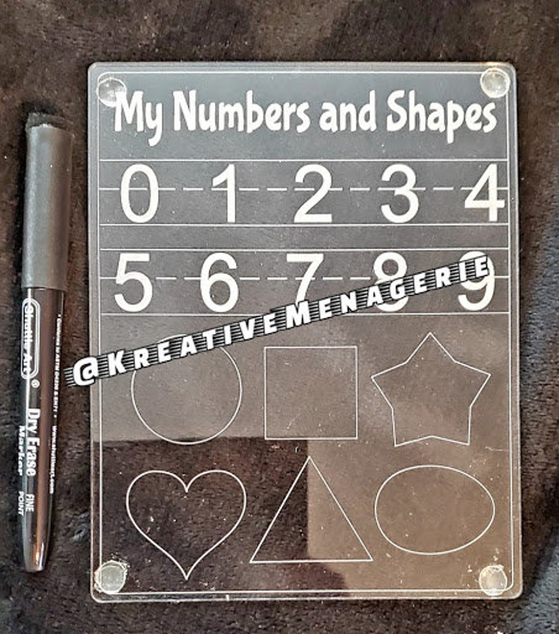 Dry Erase Tracing Boards Set of 3 Alphabet, Numbers, Shapes Clear ...