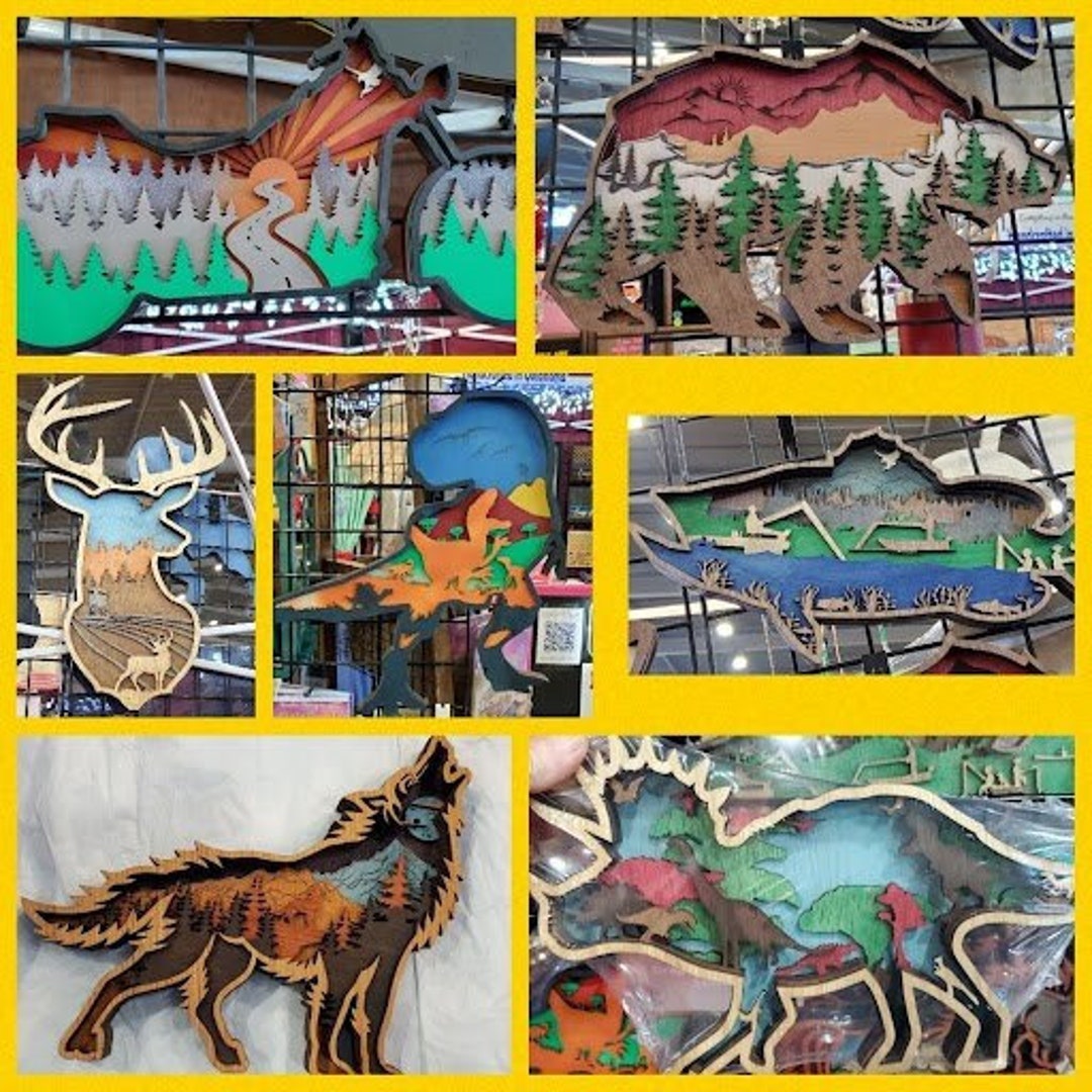 Multi Layered Wood Animals: LARGE - Etsy