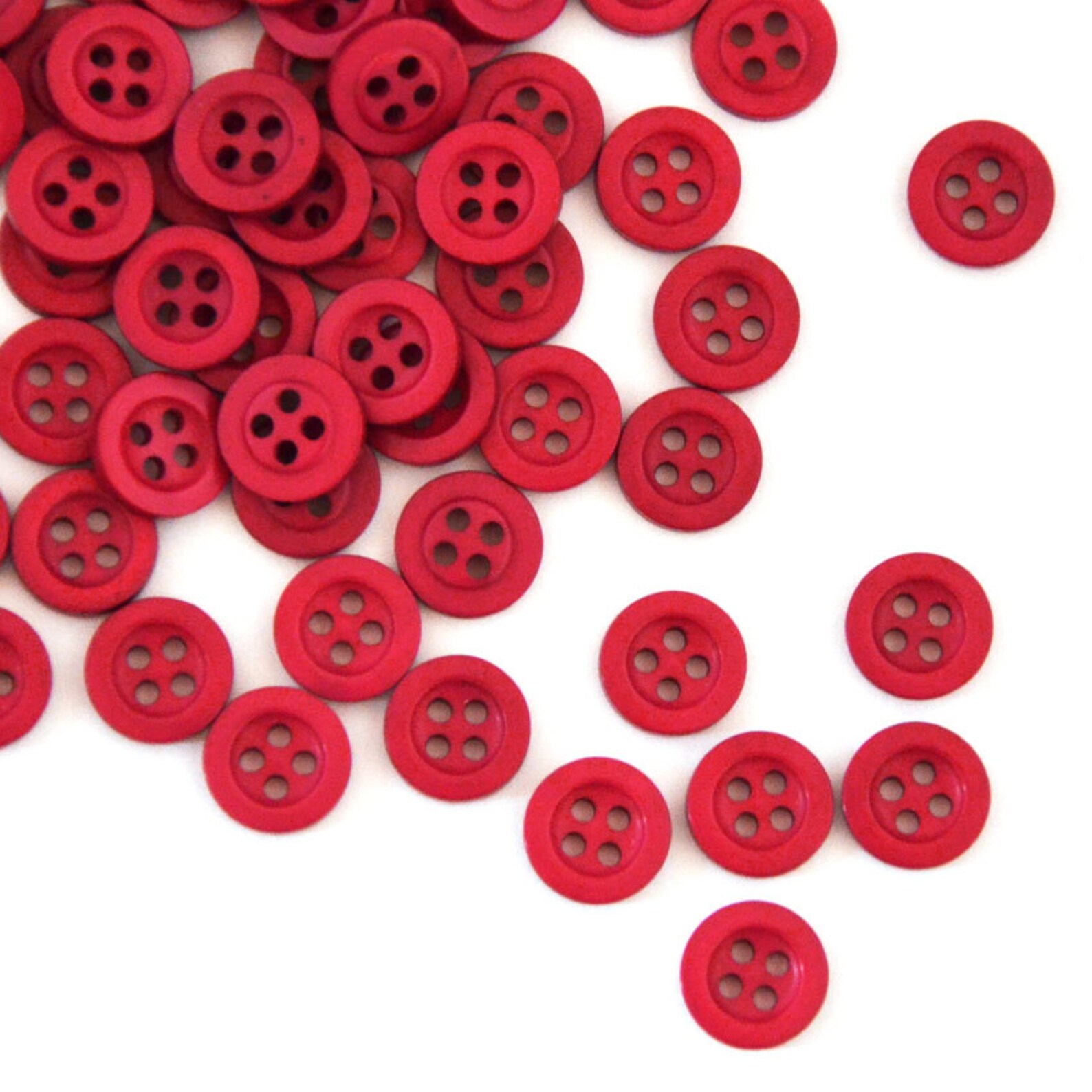 Small Cherry Red Buttons 11mm 0.43 50 Red Buttons - Etsy