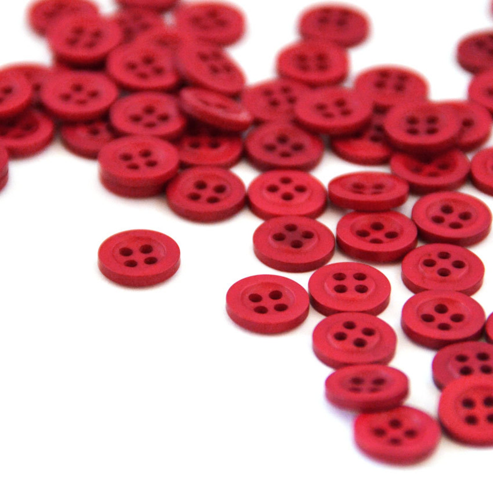 Small Cherry Red Buttons 11mm 0.43 50 Red Buttons - Etsy