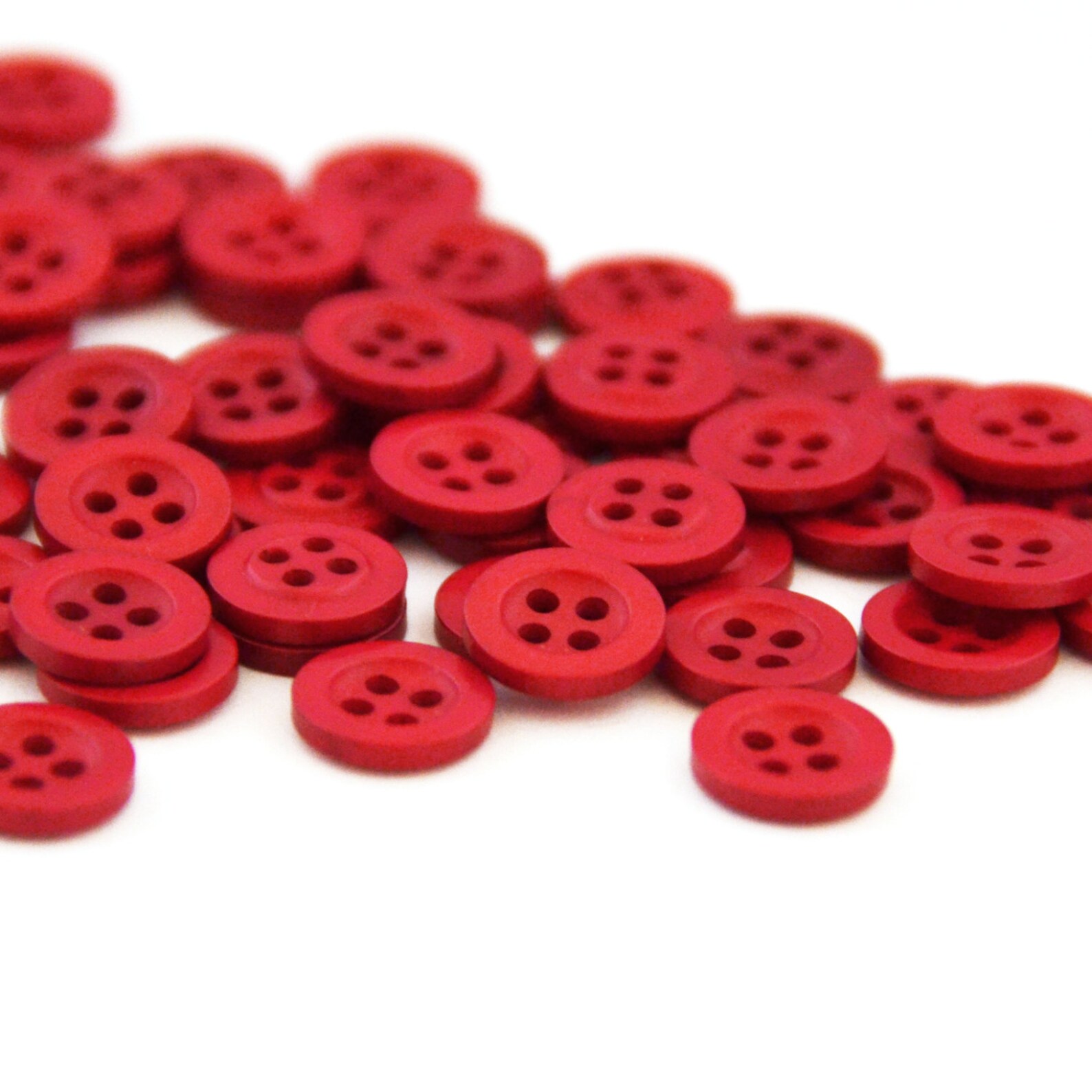 Small Cherry Red Buttons 11mm 0.43 50 Red Buttons - Etsy