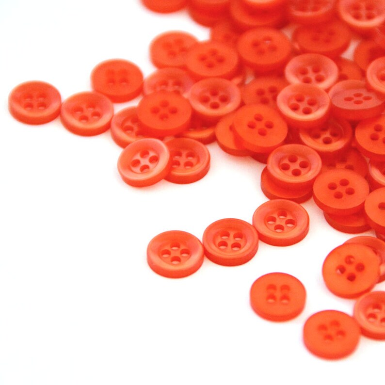 Small Orangey Red Buttons 10mm 0.4 50 Orange Red - Etsy New Zealand