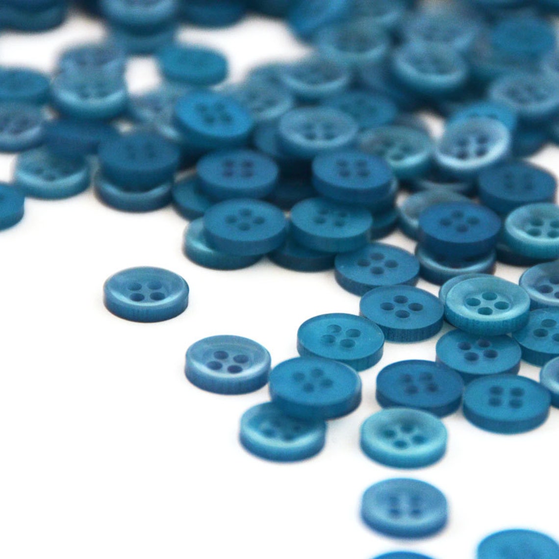Small Teal Blue Buttons 10mm 0.4 50 Blue Buttons | Etsy
