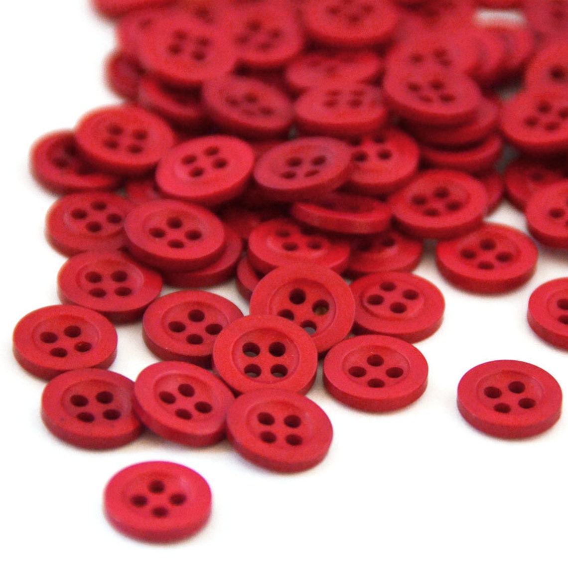 Small Cherry Red Buttons 11mm 0.43 50 Red Buttons - Etsy