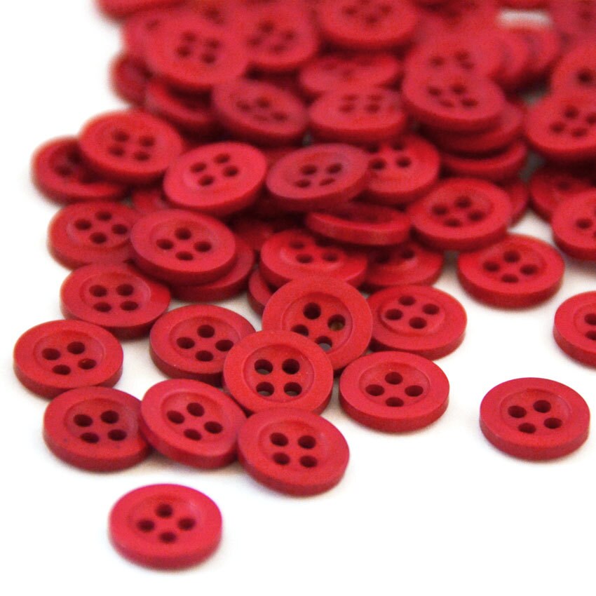 Small Cherry Red Buttons 11mm 0.43 50 Red Buttons - Etsy