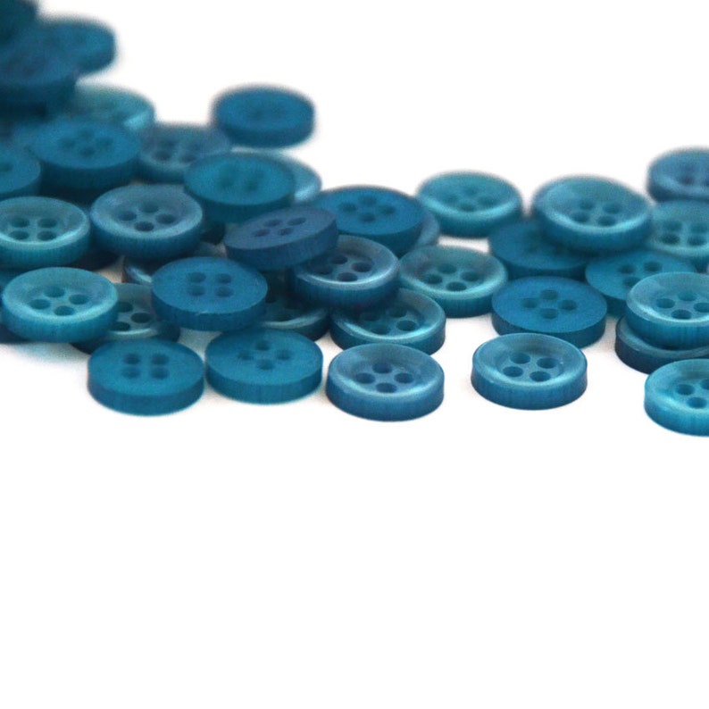 Small Teal Blue Buttons 10mm 0.4 50 Blue Buttons | Etsy
