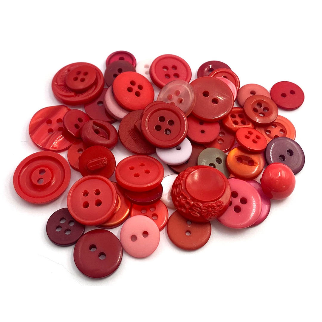 50 Red Vintage Buttons Mix Size and Style Buttons Red Mix Buttons Mixed ...