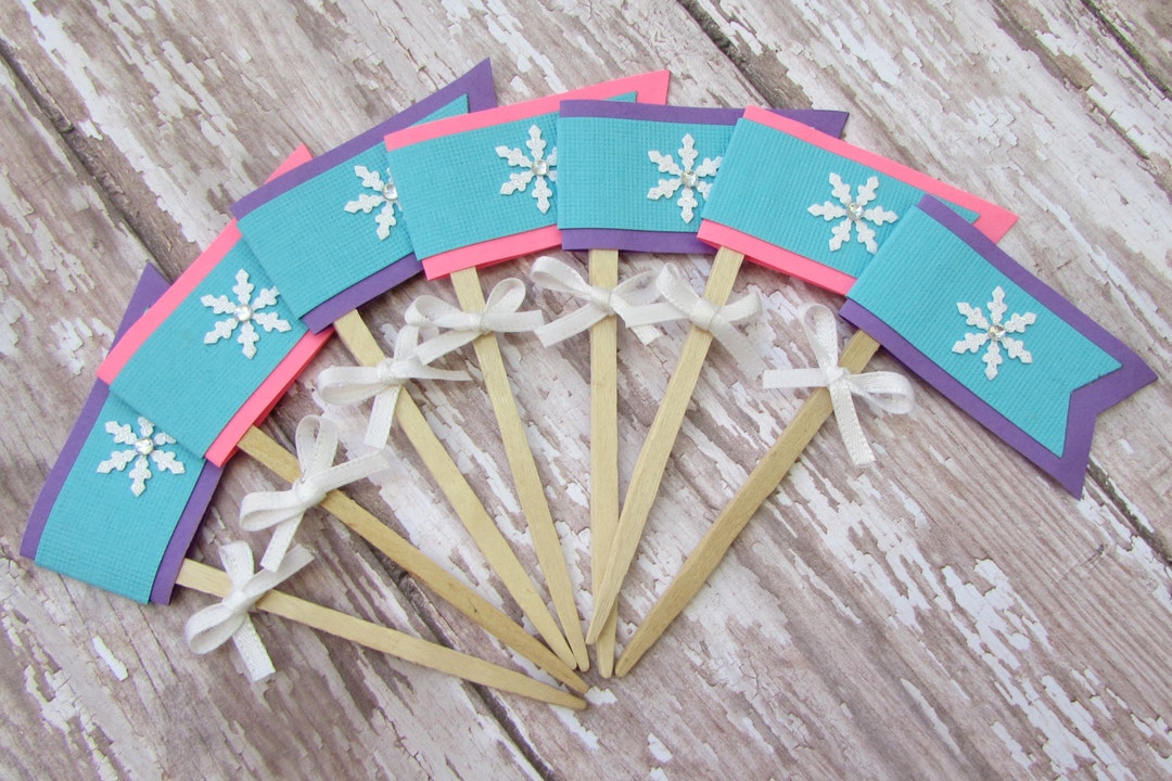6 Frozen / Winter Themed Cupcake Toppers - Etsy