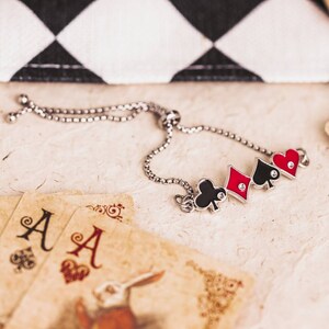 Card Suits Adjustable Bracelet Spades Hearts Diamond Clubs- Gift Idea ...