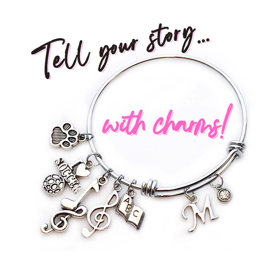 Build A Bangle Charm Bracelet - Custom Bracelet - Personalized Jewelry ...