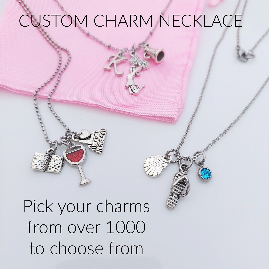 Custom Charm Necklace, Pick Your Chain and Charms, Design Your Own ...