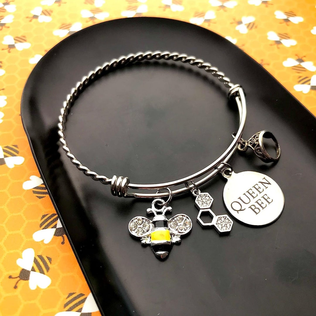 Queen Bee Charm Bracelet - Beekeeper Gifts - Honey Bee Jewelry for ...