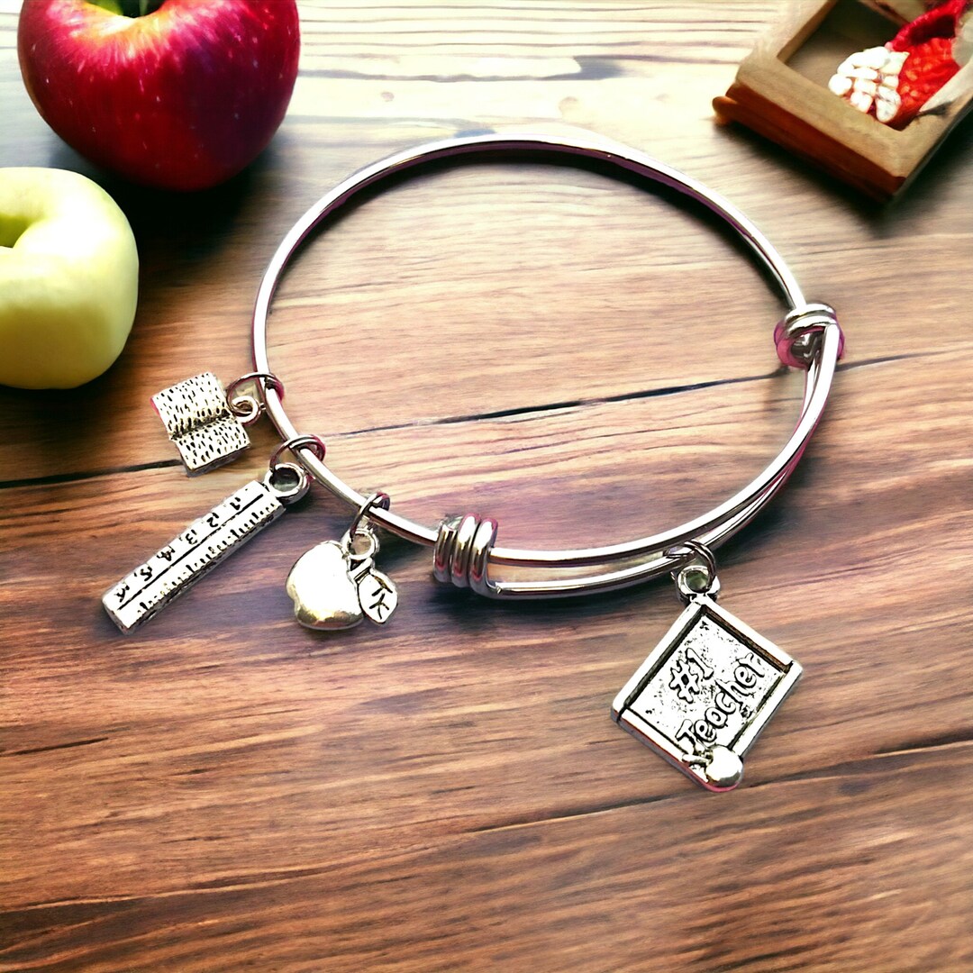Teacher Charm Bracelet - Personalized Thank You Gift for Teacher ...