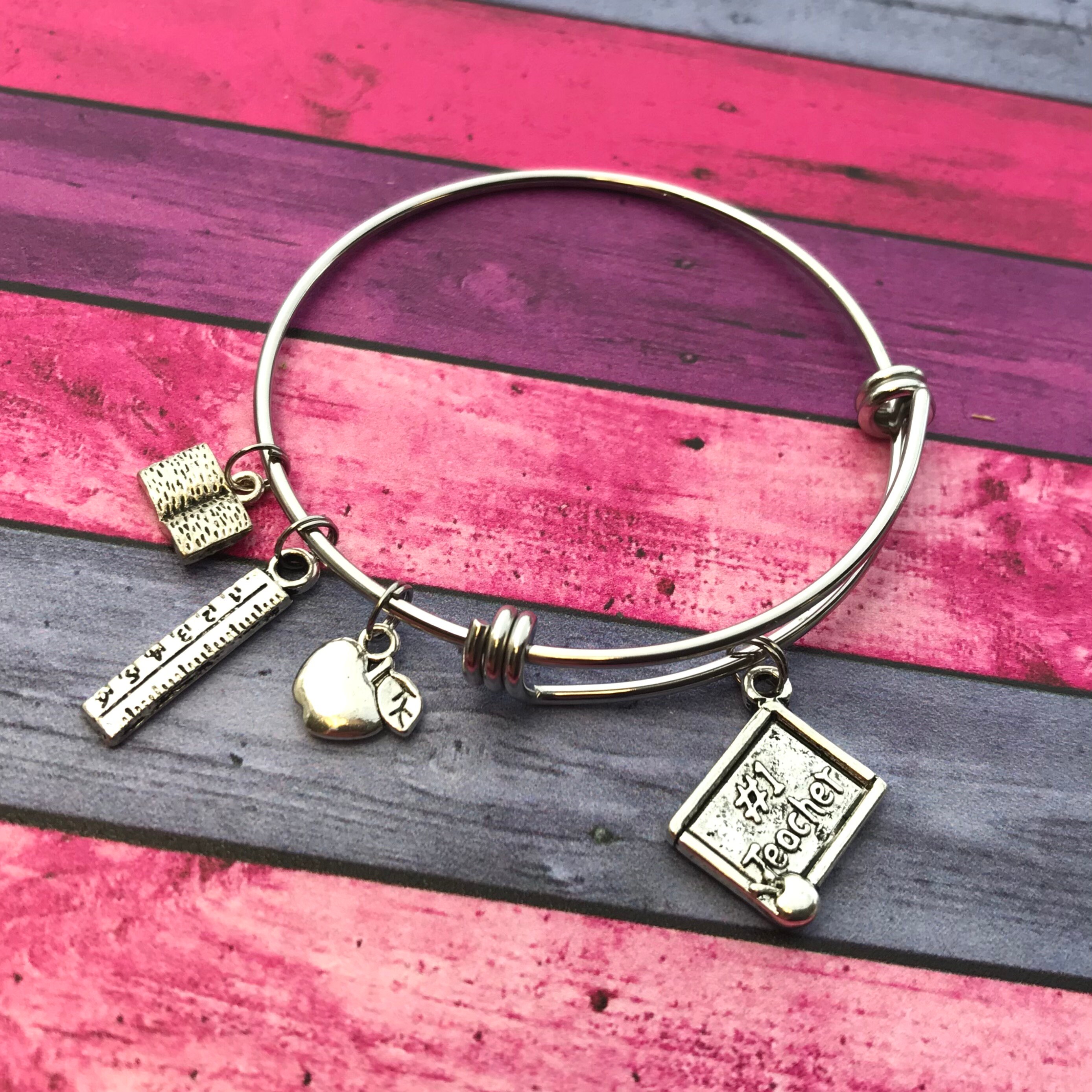 Teacher Charm Bracelet - Personalized Thank You Gift for Teacher ...