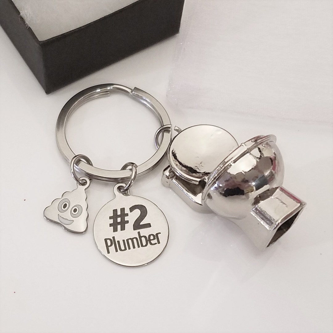 Plumber Gift - Toilet Bowl Keychain - #2 Plumber With Poo Charm - Gift ...