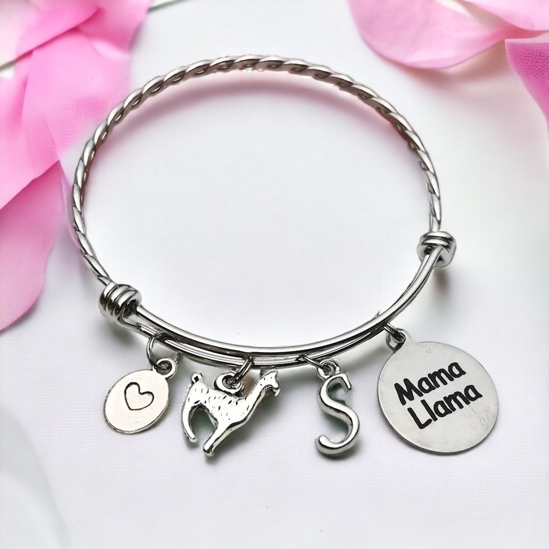 Llama Jewelry Personalized Mama Llama Charm Bracelet - Your Choice of ...