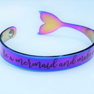 Mermaid Tail Cuff Bracelet Colorful Jewelry Be a Mermaid and Make Waves ...