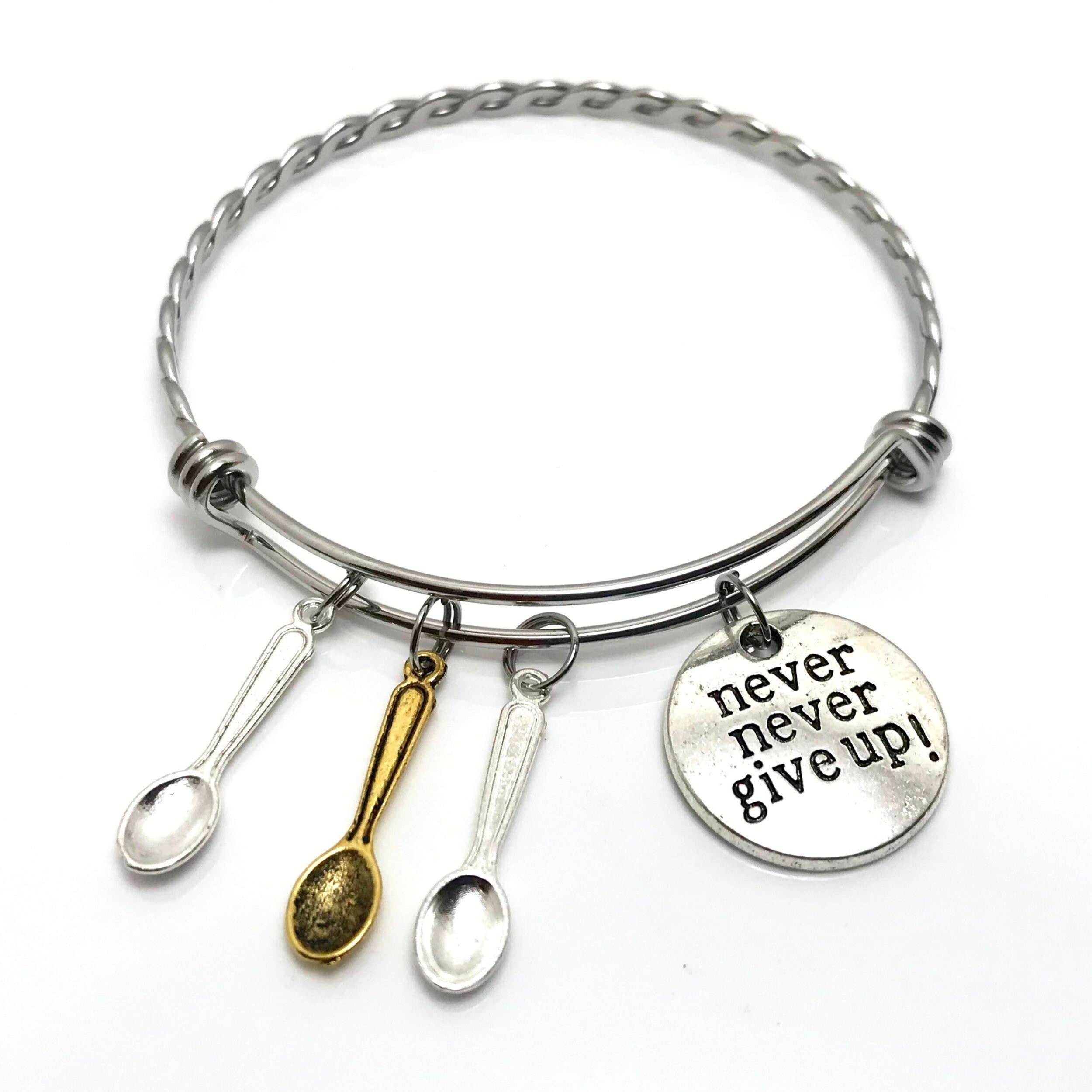 Spoon Jewelry Spoon Theory Charm Bracelet Save Your Spoons | Etsy