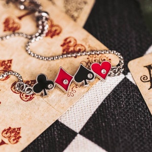 Card Suits Adjustable Bracelet Spades Hearts Diamond Clubs- Gift Idea ...