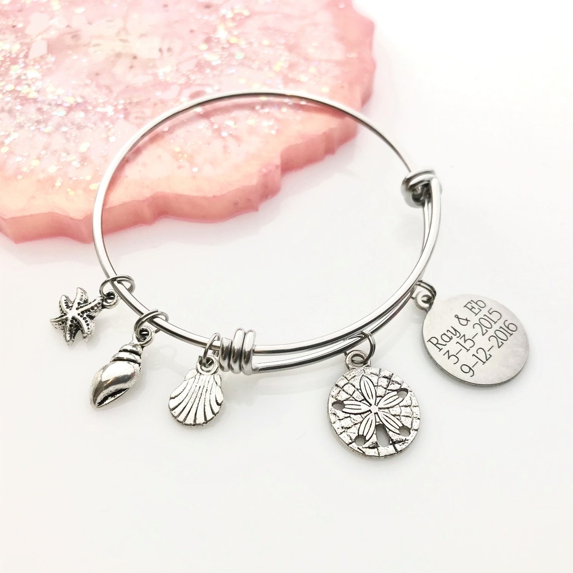 Sea Shell Charm Bracelet Beach Lover Jewelry Gift for Her - Etsy