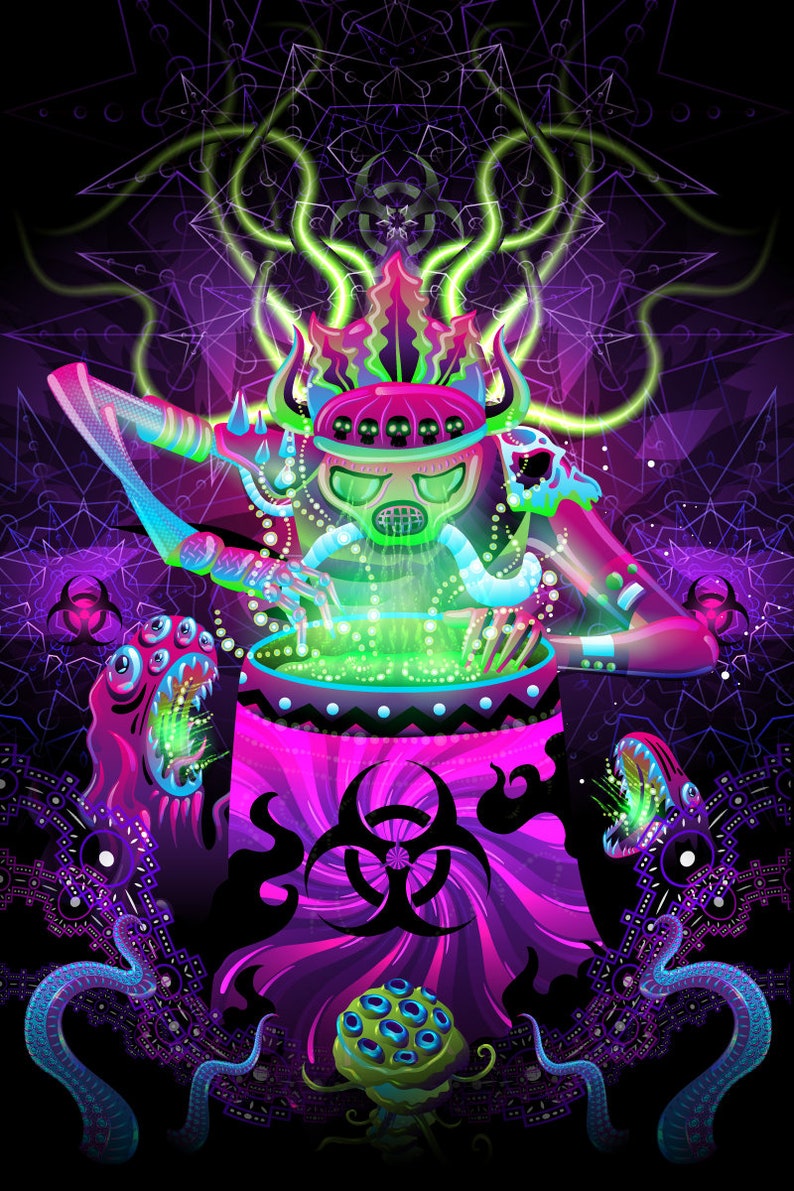 Trippy Tapestry Post Apocalypse Shaman Psychedelic | Etsy