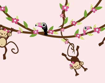 Monkey vine decal | Etsy