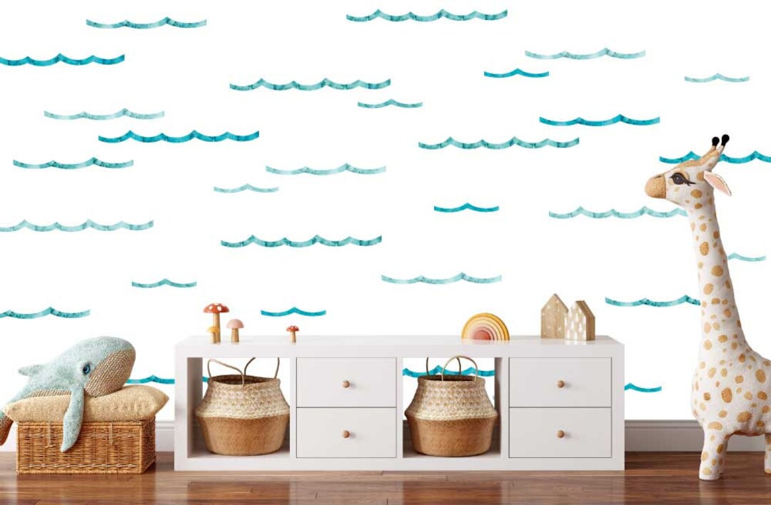 Peel and Stick Waves, Ocean Waves Wall Decor, Repositionable Waves Wall ...