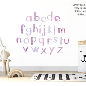 Watercolor Alphabet Set, Peel and Stick, Reusable Wall Decal ...
