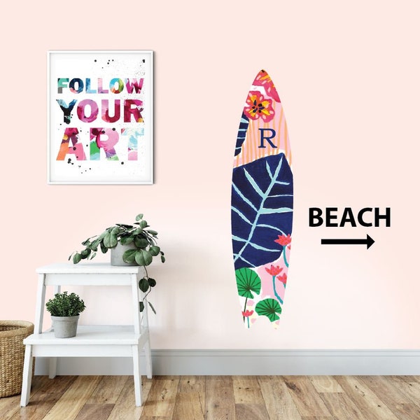 Surfboard Wall Decal - Etsy