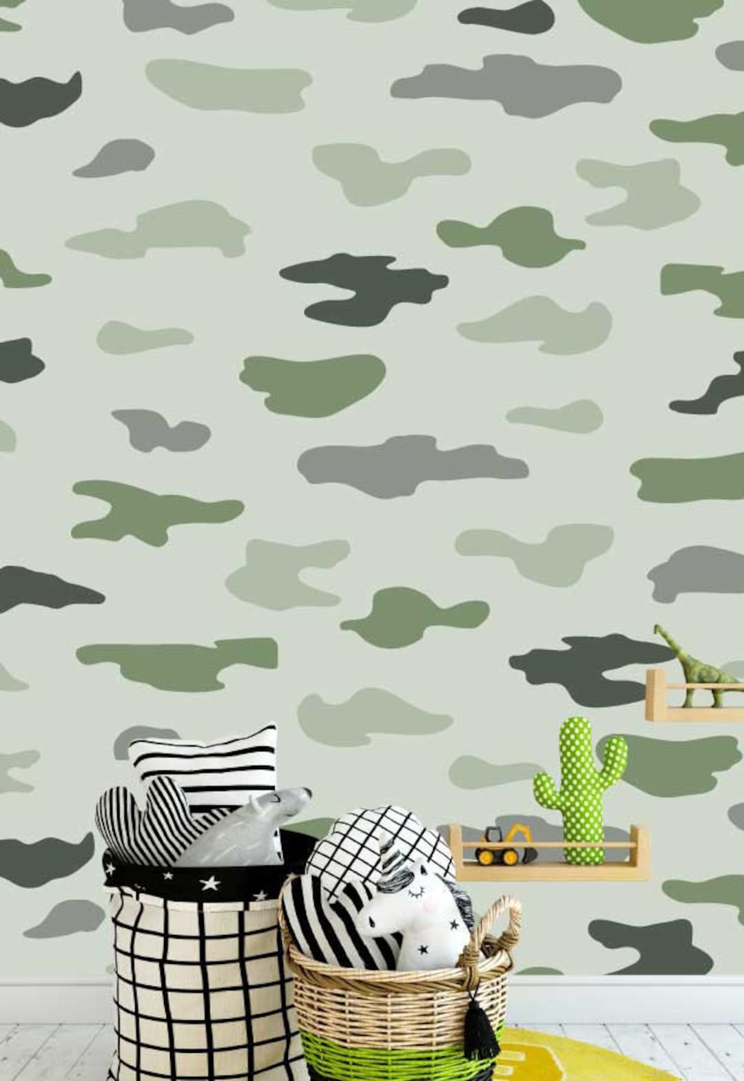 Camo Wall Decal Stickers, Camo Room Decor, Kids Room Decor, Reusable ...