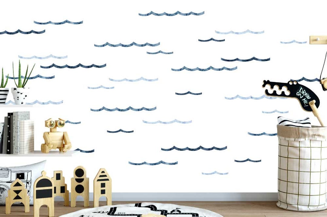 Peel and Stick Waves, Ocean Waves Wall Decor, Repositionable Waves Wall ...