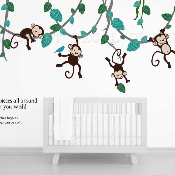 Monkey Wall Decals - Etsy
